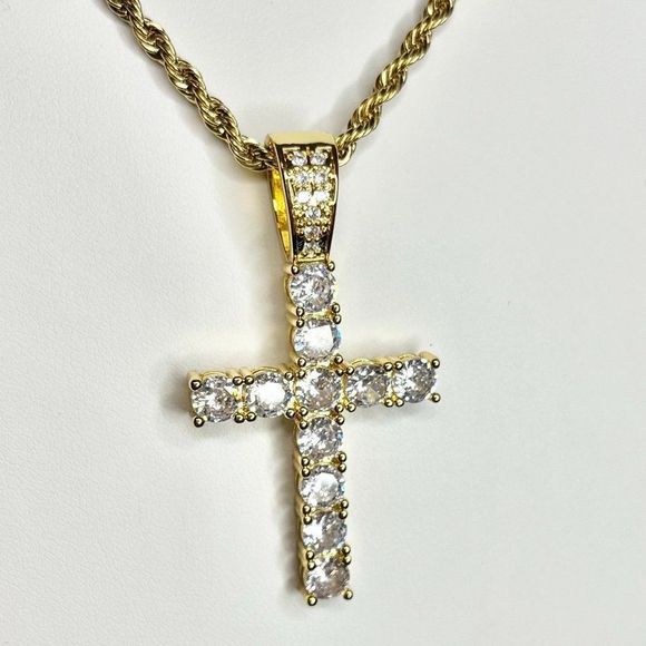 Accessories | Diamond Crossnecklace Mens Gold Cross Necklace W 24 ...